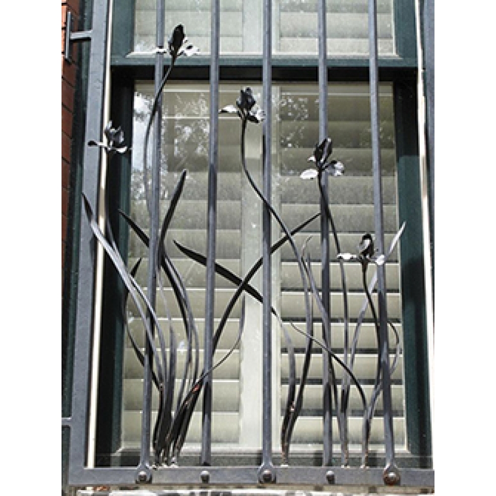 Hop Dip Galvanized Rustproof Steel Window Grill Customized Wrought Iron ...