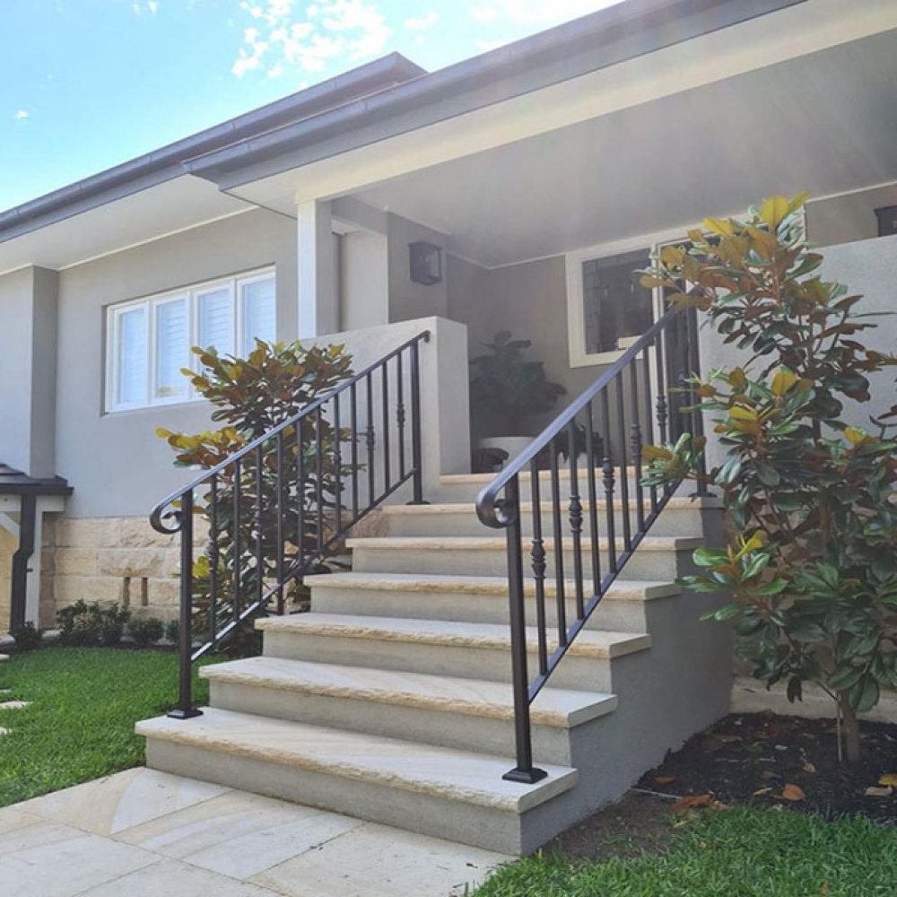 Outdoor Rustproof Front Door Steel Handrail Decorative Wrought Iron ...