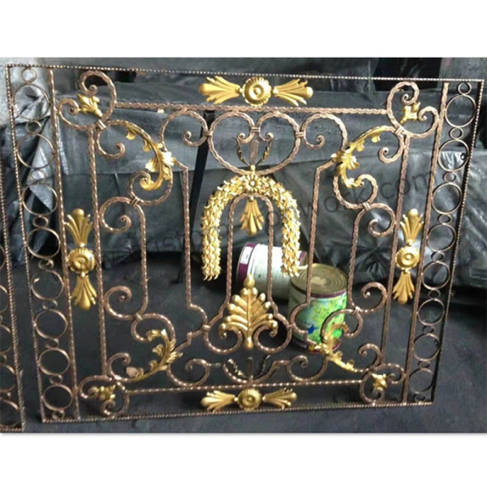 Luxury hand forged iron decorative window grill custom ironwork