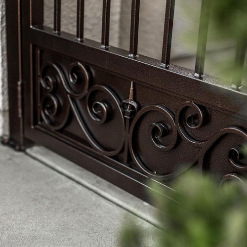 Backyard small steel gate made in china cheap price custom ironwork