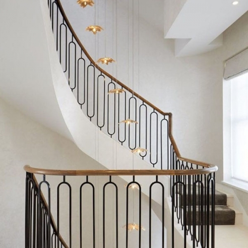 Beautiful Classical Wrought Iron Handrail Steel Indoor Stair Galvanized ...